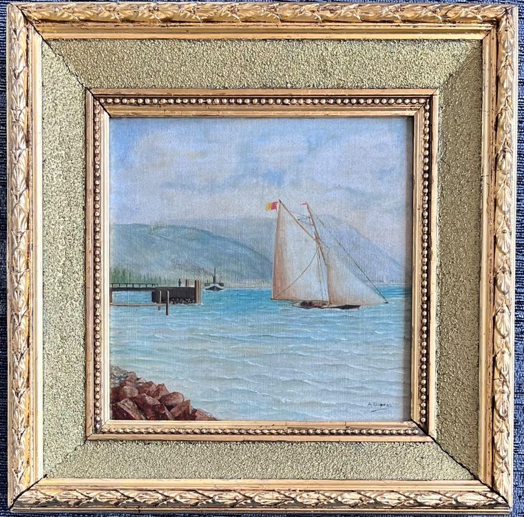 Antike See Ansicht Gemälde mit Segelbooten, Unl. Signiert (Gebraucht) in Root für CHF 44 – nur ...