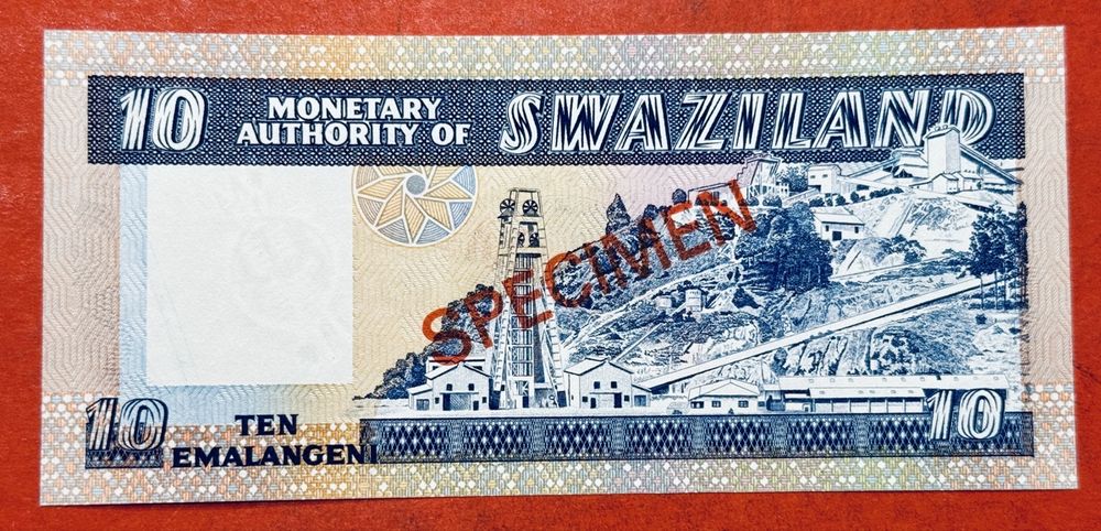 Specimen 10 Emalangeni 1974 Swasiland Banknote in UNZ (Gebraucht) in ...