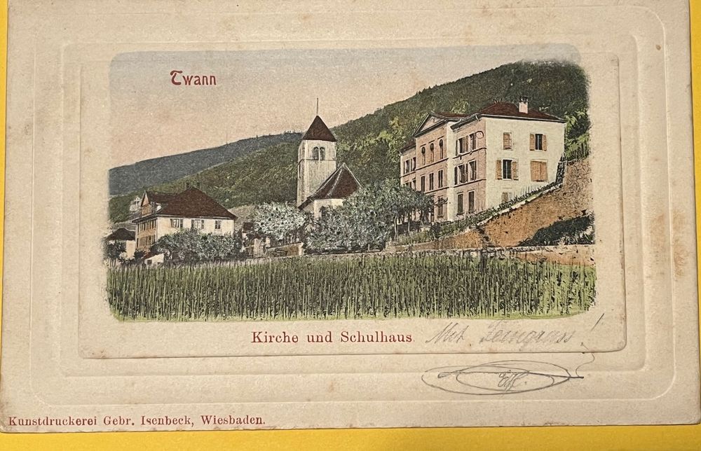 AK Kirche und Schulhaus Twann um 1903 (Gebraucht) in Utzenstorf für CHF ...
