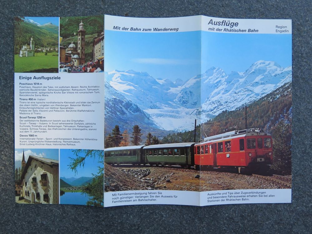 EISENBAHN - RhB - AUSFLÜGE - PROSPEKT - FALTPROSPEKT (Gebraucht) in Wittenbach für CHF 30 – mit ...