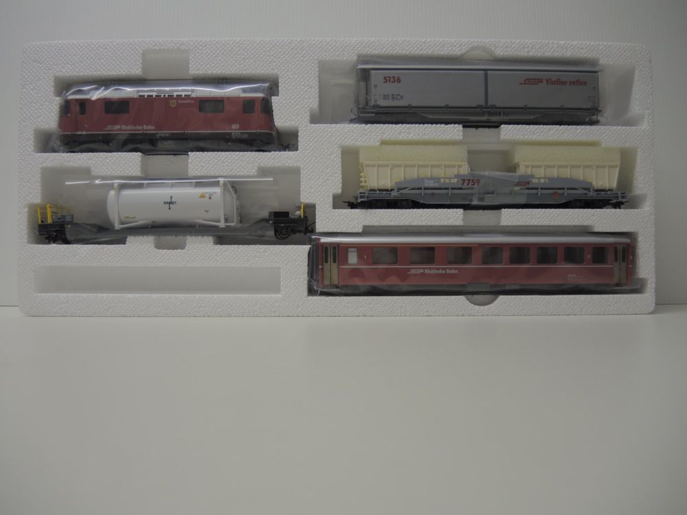 K4: Bemo Güterzug - Startset analog mit Schienen (Neu und ...