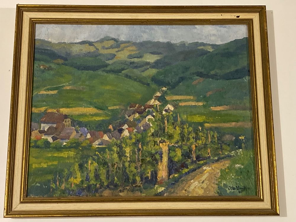 Otto Umiker 1930 Landschaftsgemälde signiert Ziefen Dorf (Gebraucht) in ...