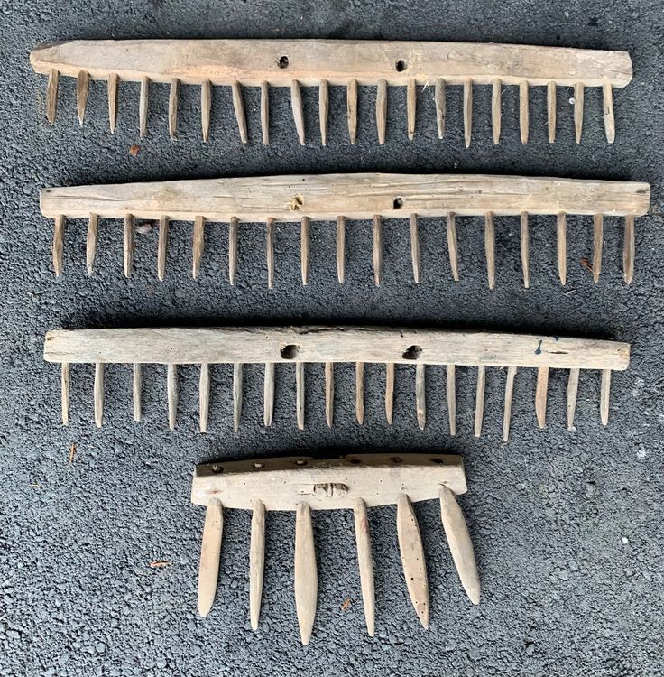 4 antike Holzrechen ohne Stiel | Kaufen auf Ricardo