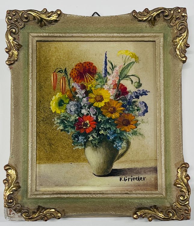 Friedel Grieder 1954 Stilleben Gemälde Öl auf Platte (Gebraucht) in ...