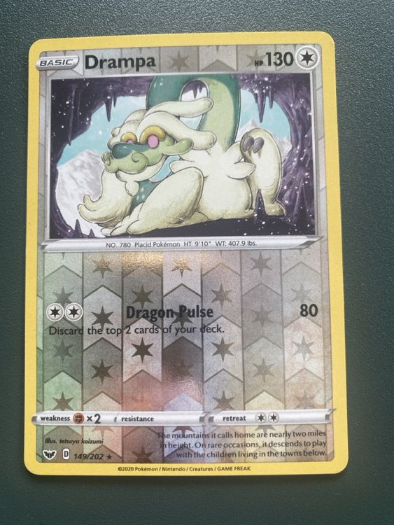 Pokemon Card Drampa 149/202 Sword & Shield Base Set Reverse (Gebraucht ...