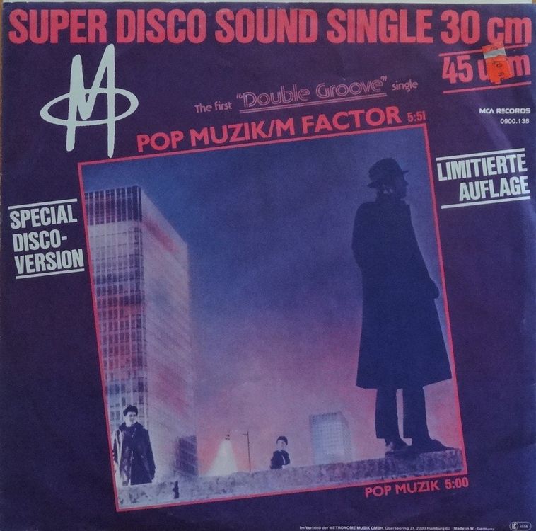 Pop Muzik THE FIRST "DOUBLE GROOVE" MAXI SINGLE SUPER SOUND (Gebraucht ...