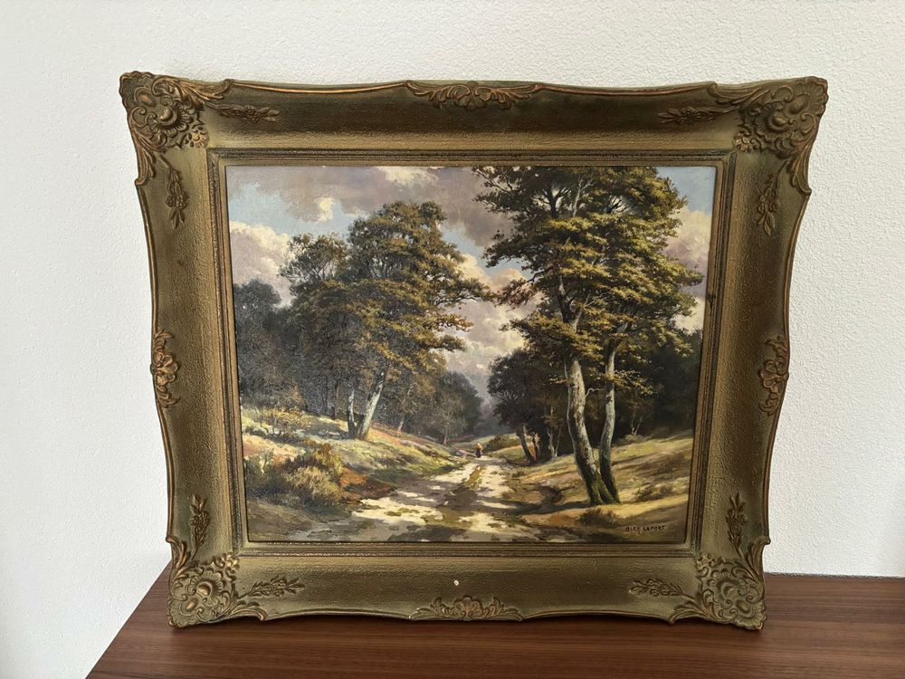 Original Ölgemälde "Waldweg" von Alex Lefort, gerahmt (Gebraucht) in ...