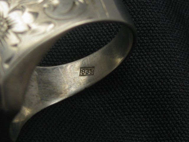 Antik Ring Siegelring Silber 835 floral ziseliert Karneol | Kaufen auf ...