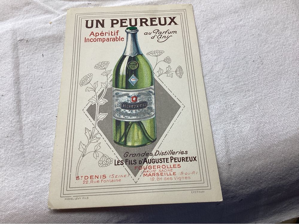 Absinthe suisse Peureux fils carte publicitaire (Gebraucht) in Luc ...