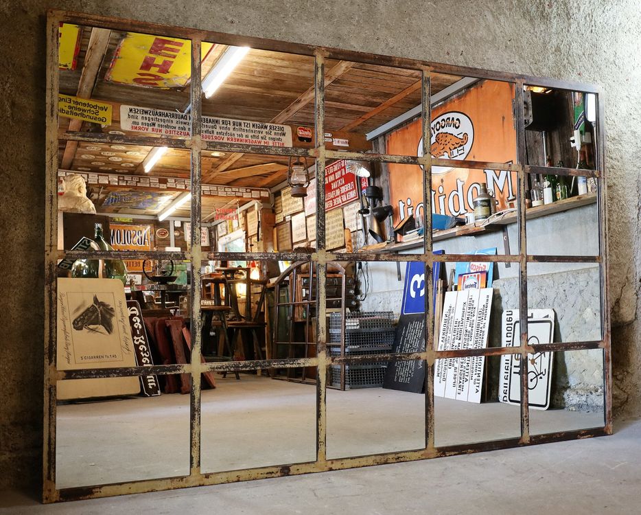XXL Fabrikfenster, Eisenfenster, Spiegel 214 cm x142 cm (Gebraucht) in ...