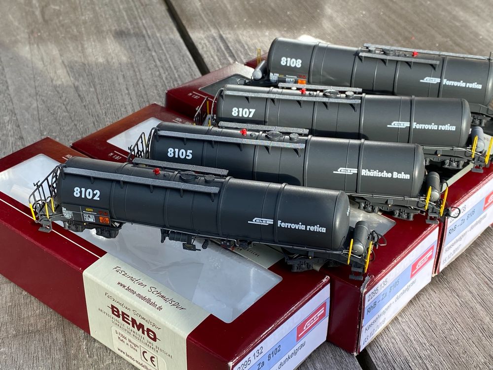 RhB Bemo H0m Set mit 4 KnickKesselwagen Za 02 05 07 08 | Kaufen auf Ricardo