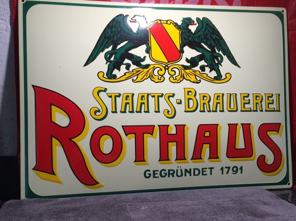 ORIG.EMAILLE-SCHILD/EIN BADISCHES KULTURGUT...! ROTHAUS-BIER (Gebraucht ...