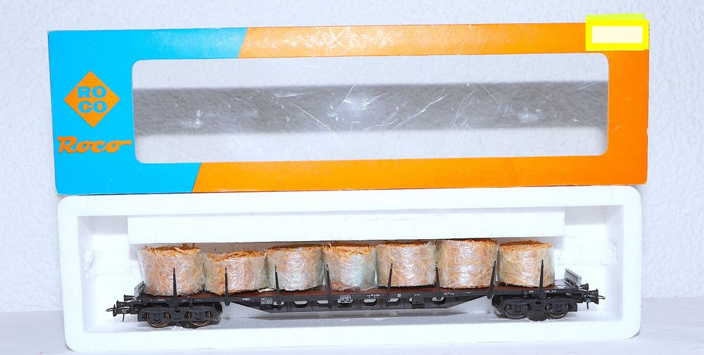 RUNGENWAGEN BELADEN MIT HEUROLLEN VON ROCO H0 (Neu und originalverpackt ...