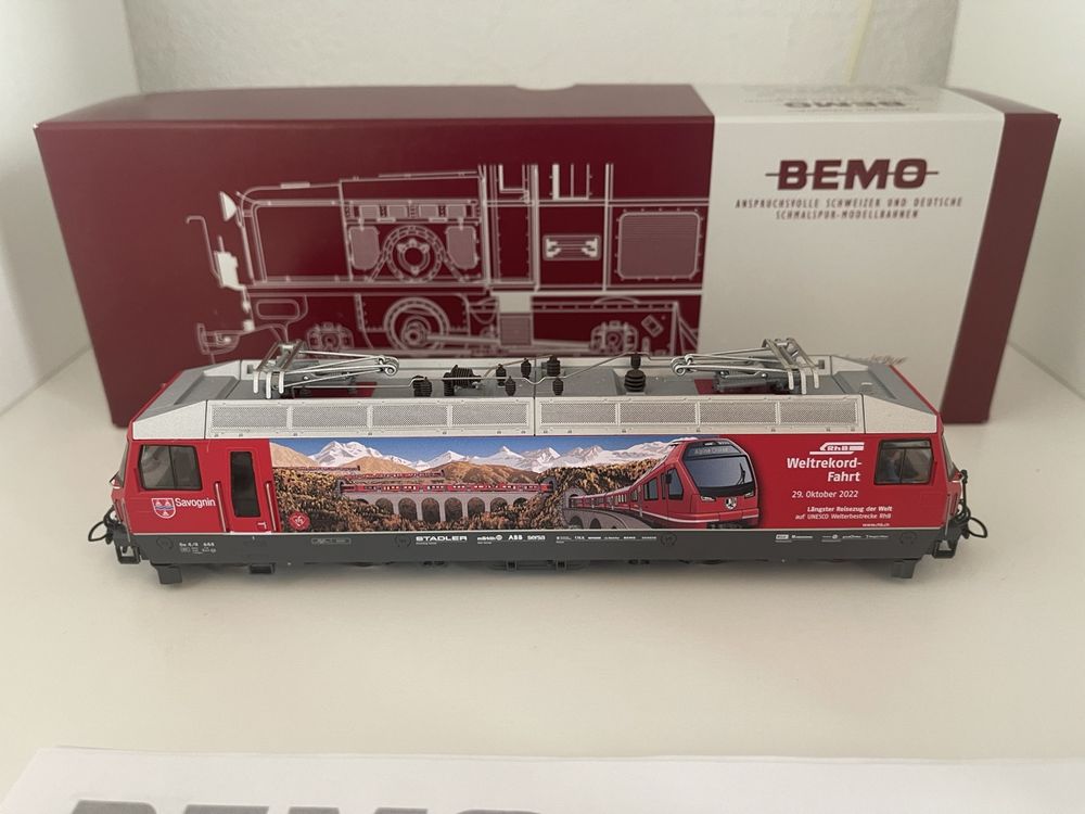 Bemo RhB Ge 4/4 III 644 Weltrekord-Fahrt Digital neuwertig (Neu (gemäss Beschreibung)) in ...
