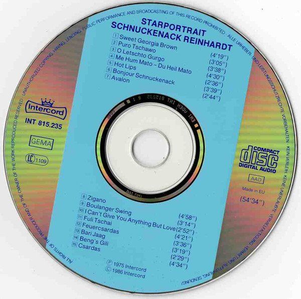 Schnuckenack Reinhardt STARPORTRAIT Gypsy Jazz Folk Sinti CD (Gebraucht ...