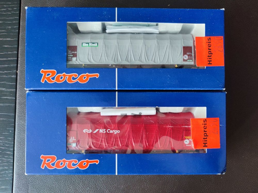 2x Roco H0 67729 67728 Schiebeplanwagen On Rail NS Cargo (Neu (gemäss ...