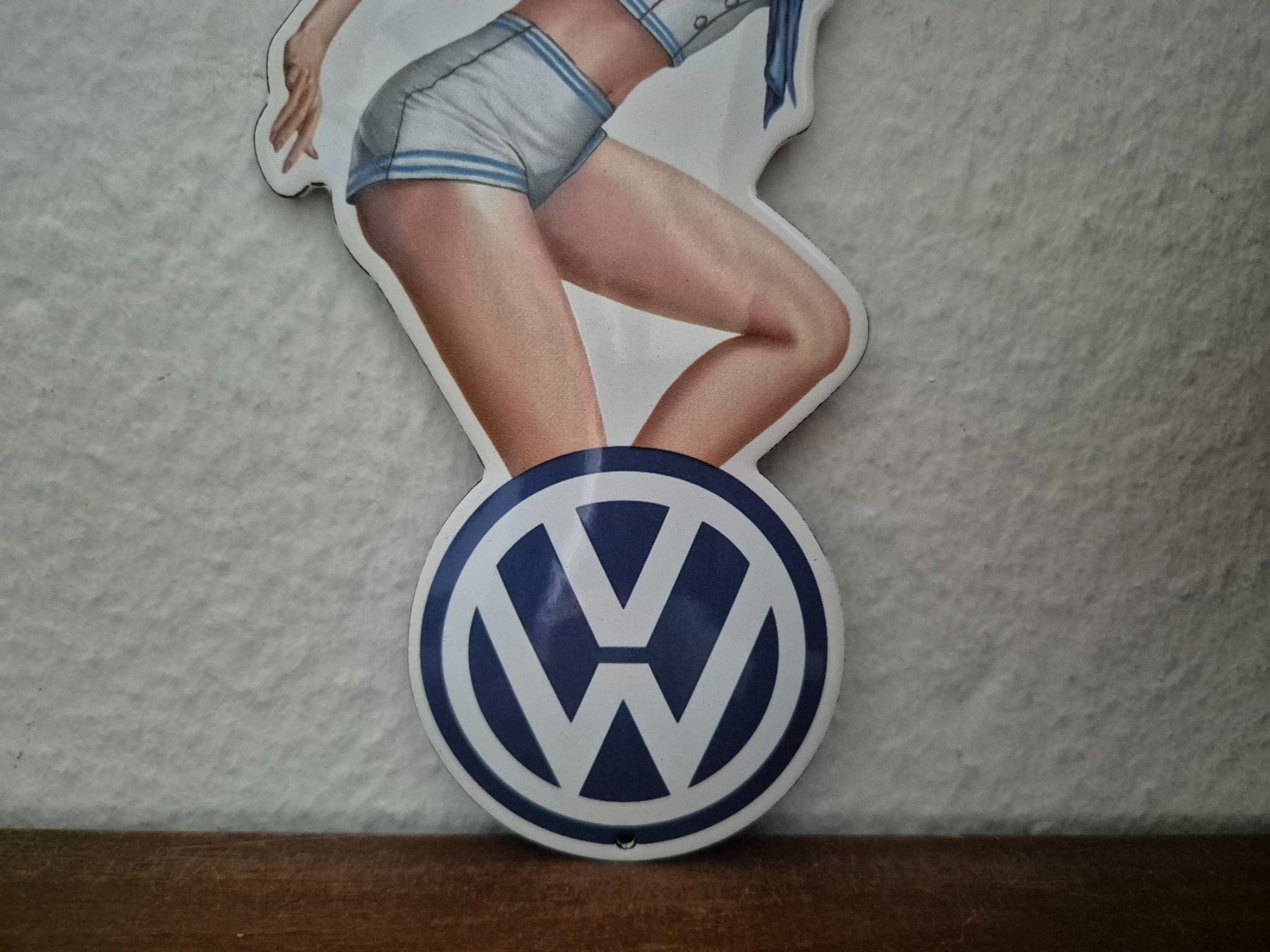 Emailschild VW Auto Service Logo Werkstatt Emaille Schild (Neu (gemäss ...