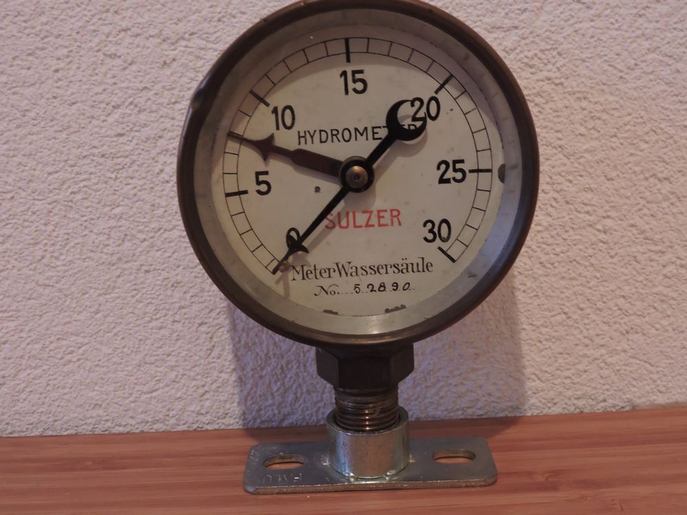 antikes Hydrometer Wasserdruckmessgerät Manometer Sulzer AG (Gebraucht ...