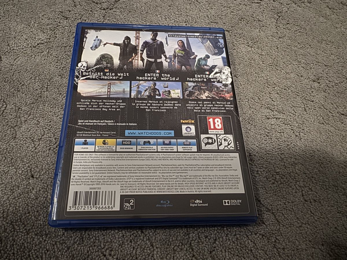 🎮 Watch Dogs 2 (PS4) (Gebraucht) in Kriens für CHF 5.5 – mit Lieferung ...