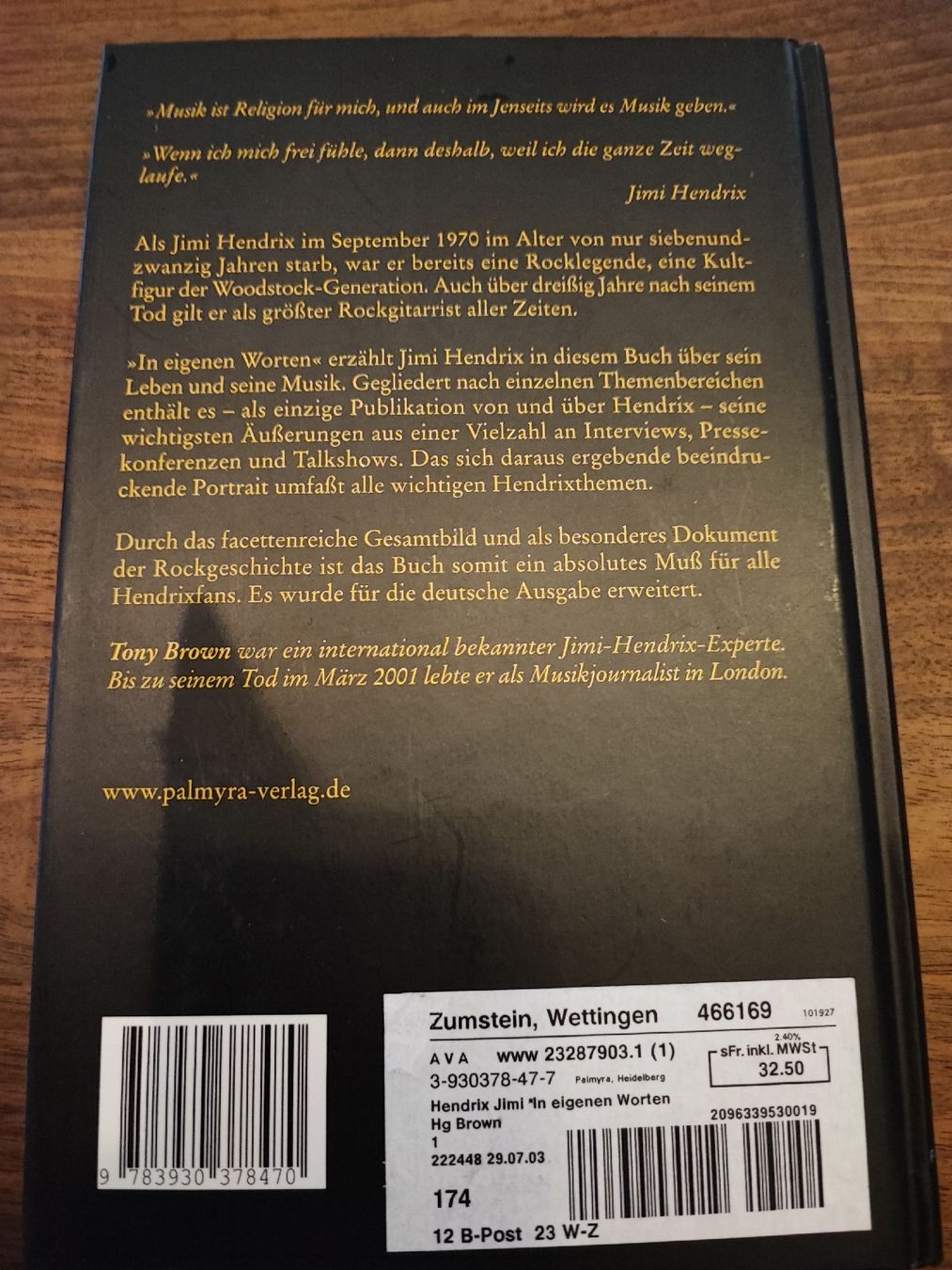 Jimi Hendrix - in eigenen Worten (Gebraucht) in Untersiggenthal für CHF ...
