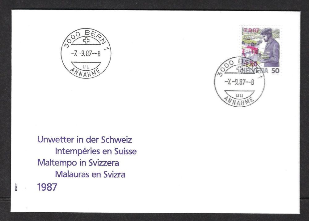 Unwetter in der Schweiz 1987, FDC (Gebraucht) in Luzern für CHF 2 – mit Lieferung auf Ricardo kaufen