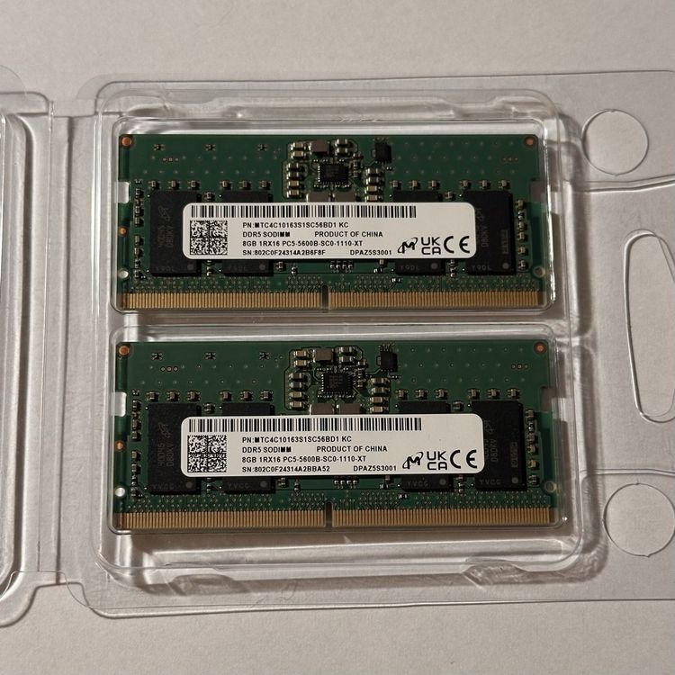 MICRON 16 GB (2x8 GB) DDR5 5600MHz SO-DIMM RAM (Gebraucht) in Zürich ...