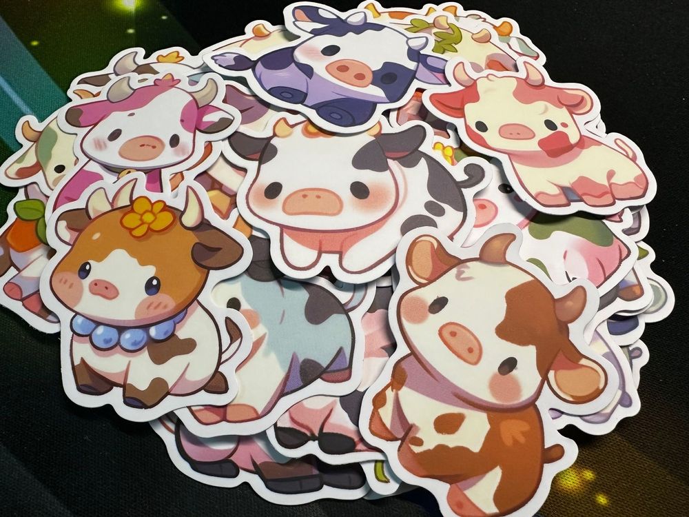 Kuh / Cow Stickers I 50 Stk. I Wasserdicht (Neu und originalverpackt ...