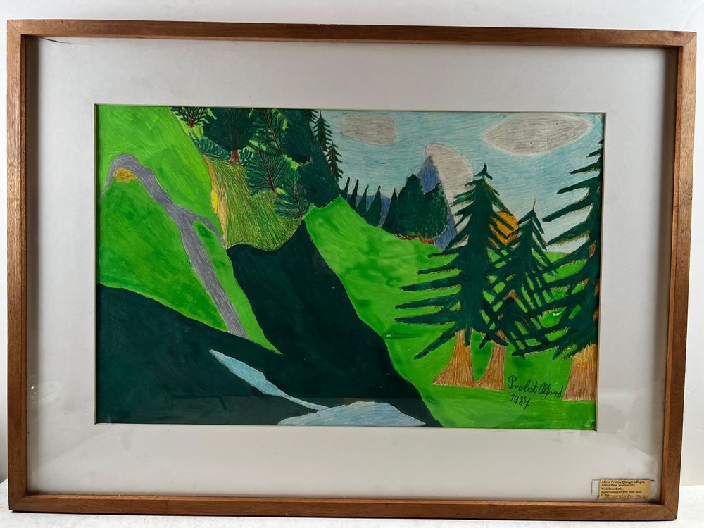 Alfred Probst (19??-1995) Art Brut Maler Handsigniert. | Kaufen auf Ricardo
