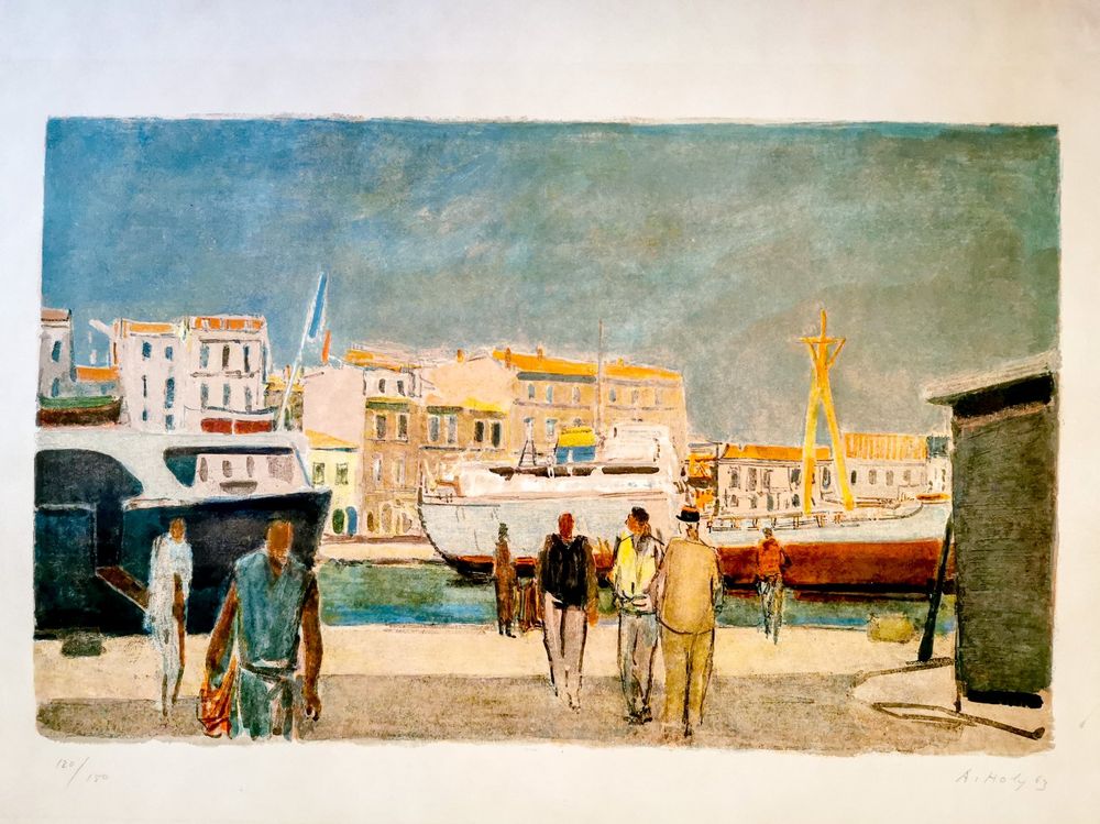 Adrien Holy 63 Port de Sète litho 120/150 env. 60 x 50 cm (Gebraucht ...