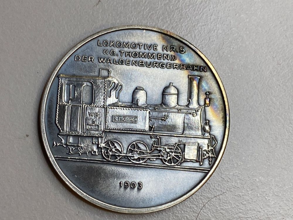 Medaille Silber 999 20g 125J.Schweizer Eisenbahn 1847-1972 (Neu (gemäss Beschreibung)) in ...