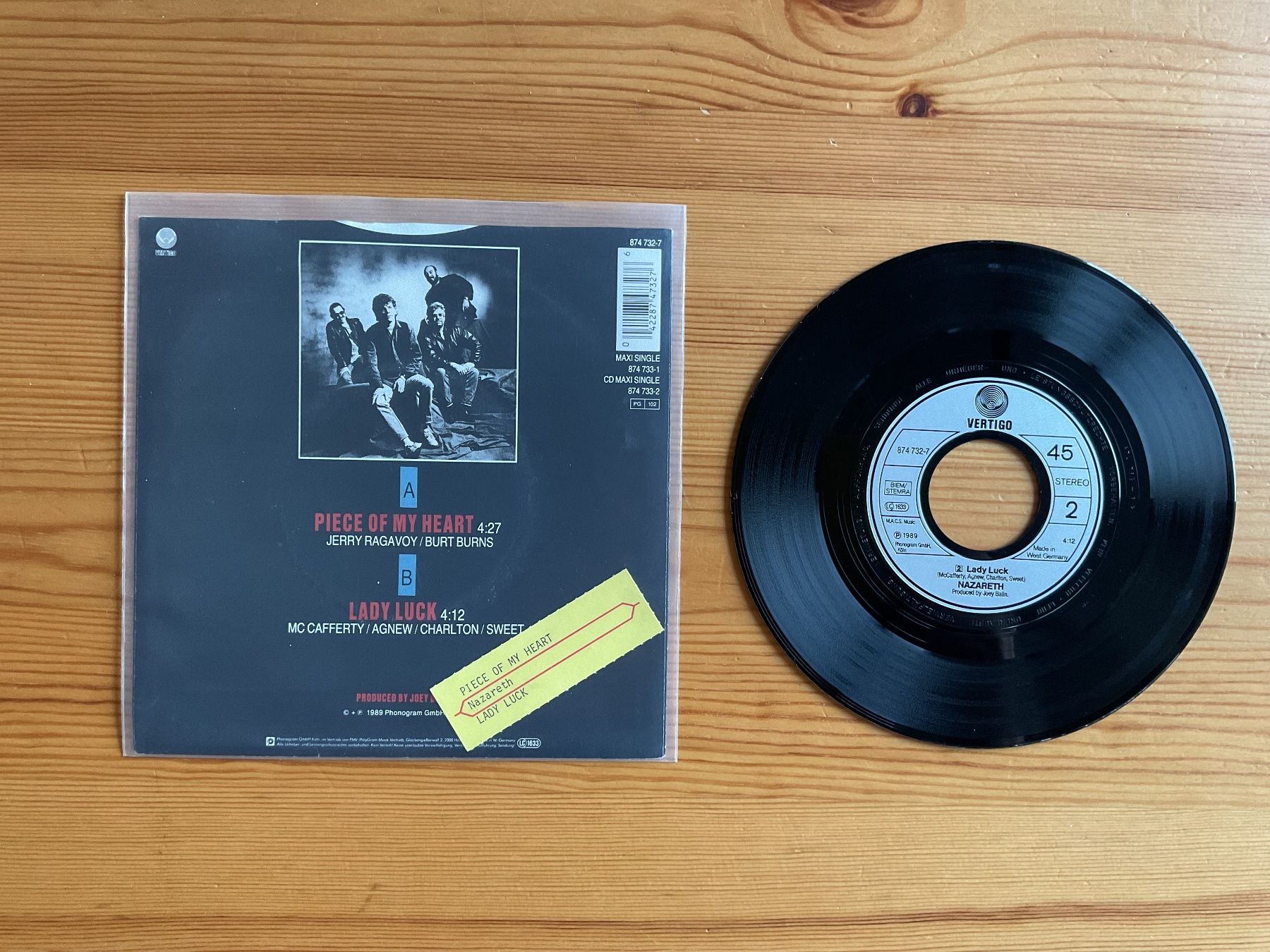 Single 7’’ - Nazareth / Piece Of My Heart (D'occasion) à Ocourt pour ...