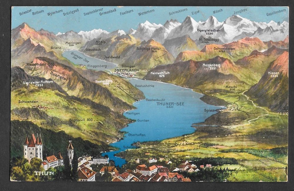 Panoramakarte Thun Thunersee Berner Oberland (Gebraucht) in Olten für CHF 5 – mit Lieferung auf ...