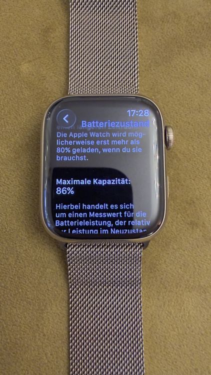 Apple Watch 7 Gold Edelstahl 45mm - Top Zustand, 86% Akku (Gebraucht ...