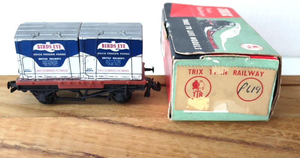 Trix Twin Railways P619 Flachwagen mit Container Birds Eye (Gebraucht ...