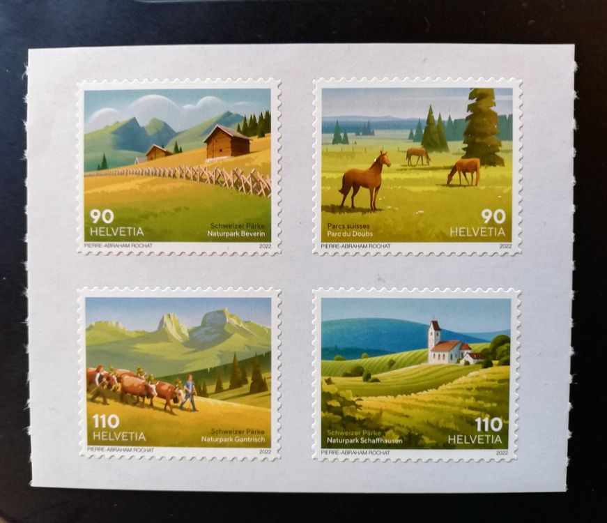 Schweiz Serie Sondermarken Schweizer Pärke, 2022 postfrisch (Neu (gemäss Beschreibung)) in ...