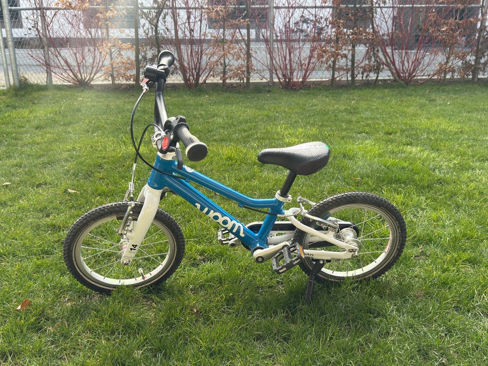 Woom 2 Kinderfahrrad 14 Zoll blau weiss top Zustand (Gebraucht) in ...