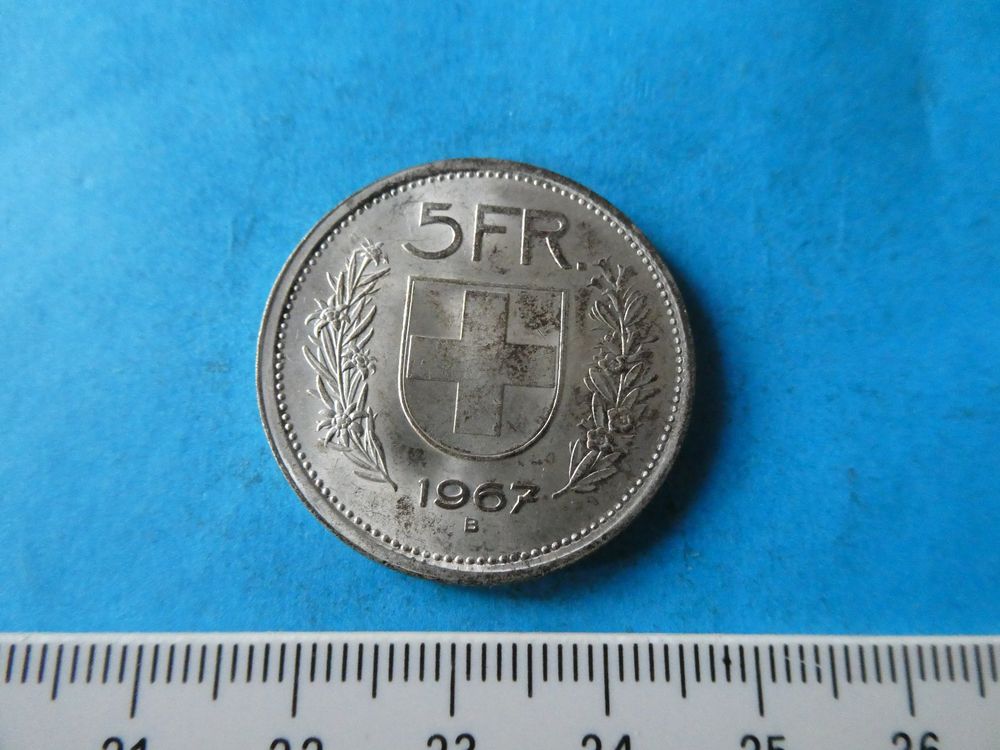 Schweiz 1967, 5 Franken - Silber (Gebraucht) in Hinterforst für CHF 10 – mit Lieferung auf ...
