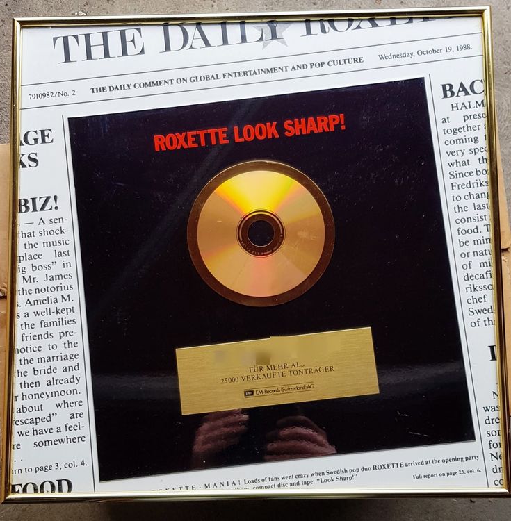 Goldene CD - Auszeichnung - Roxette (Gebraucht) in Dietikon für CHF 420 – mit Lieferung auf ...