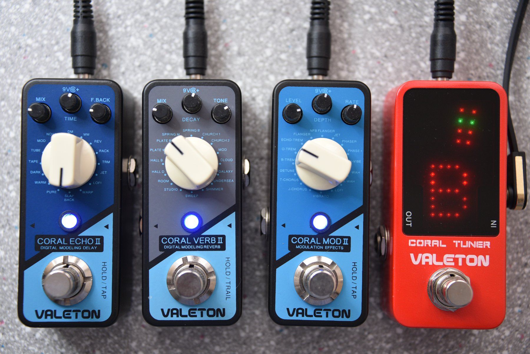 4 Valeton Coral Effektpedale: Reverb, Delay, Mod. und Tuner (Gebraucht ...