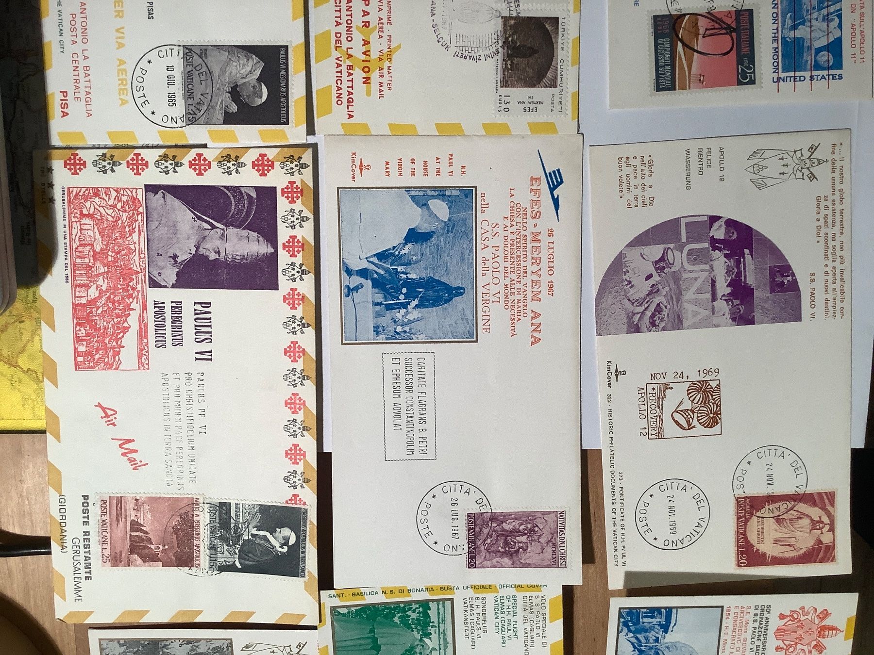13 Belege Vatikan 1964 - 1970, Flugpost und Apollo (Gebraucht) in St ...