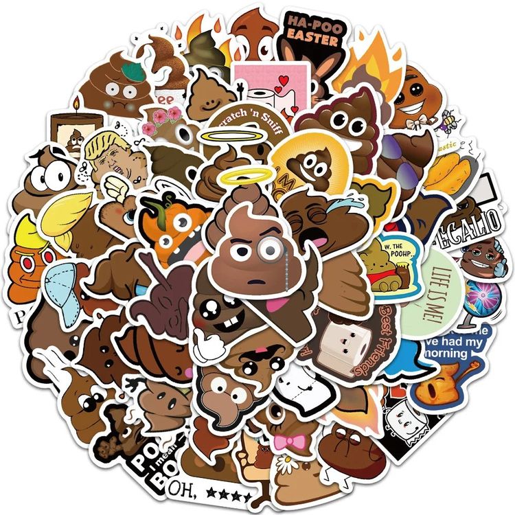 50 tlg Stickerset Kacke Scheisse Emoji Braun Shit Durchfall (Neu und ...