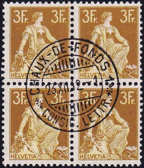 1908 Helvetia mit Schwert Nr. 116 Viererblock CHAUX-DE-FONDS | Kaufen auf Ricardo