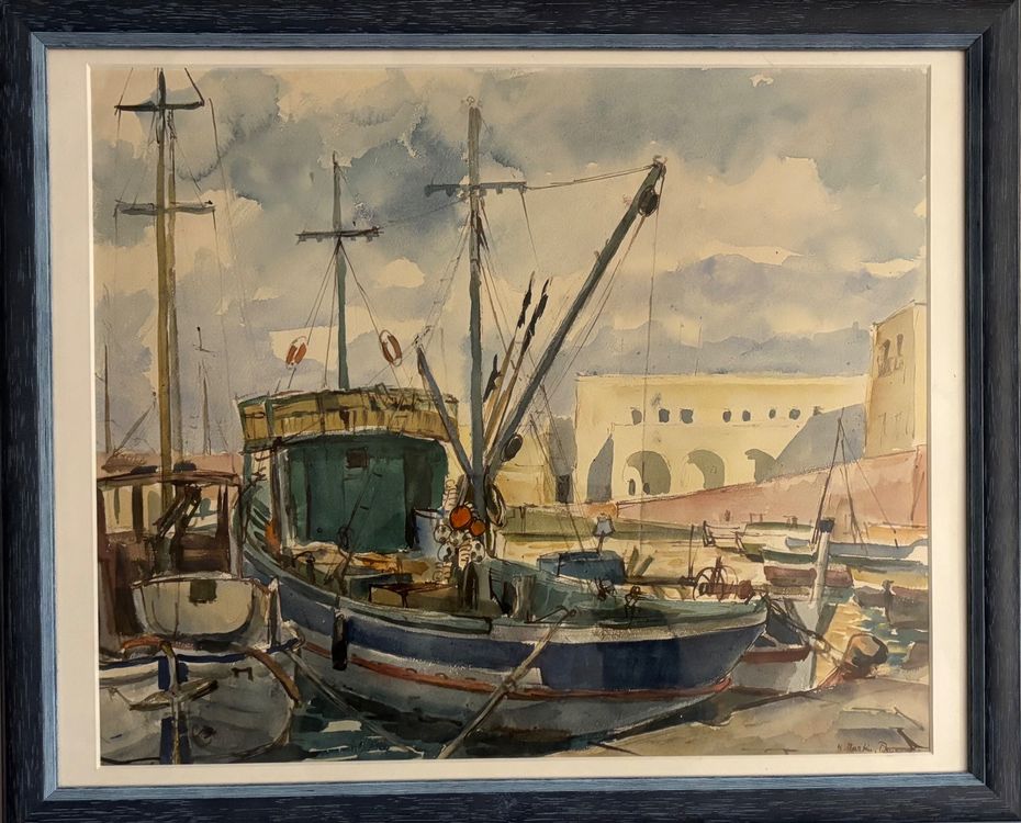 H.Martin “Hafen von Ponza 1967” Aquarell (Gebraucht) in Rütihof für CHF ...