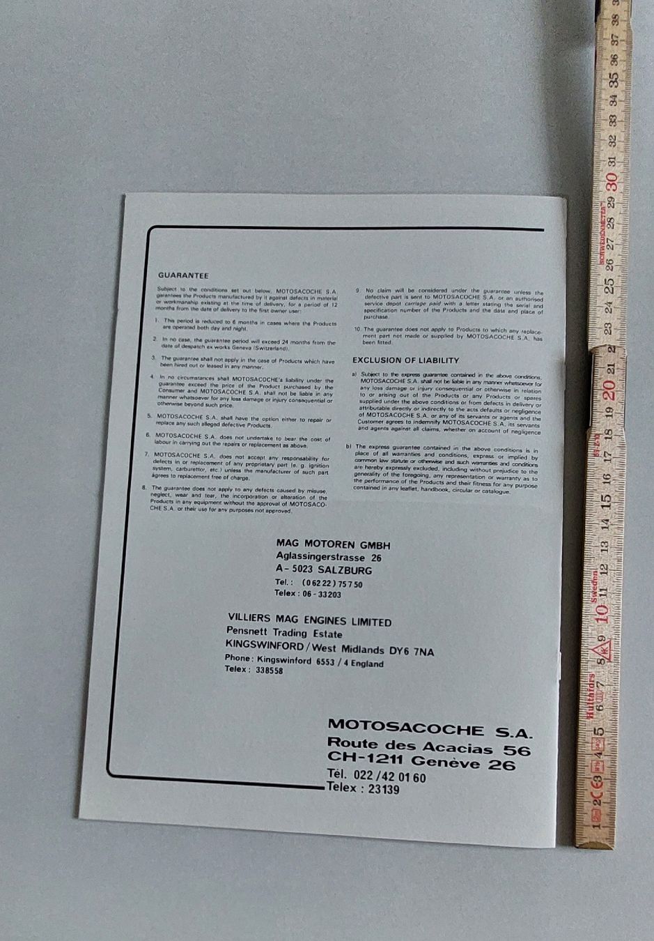 MAG Motoren 1017/1026/1029SRL , Betriebsanleitung (Neu (gemäss ...