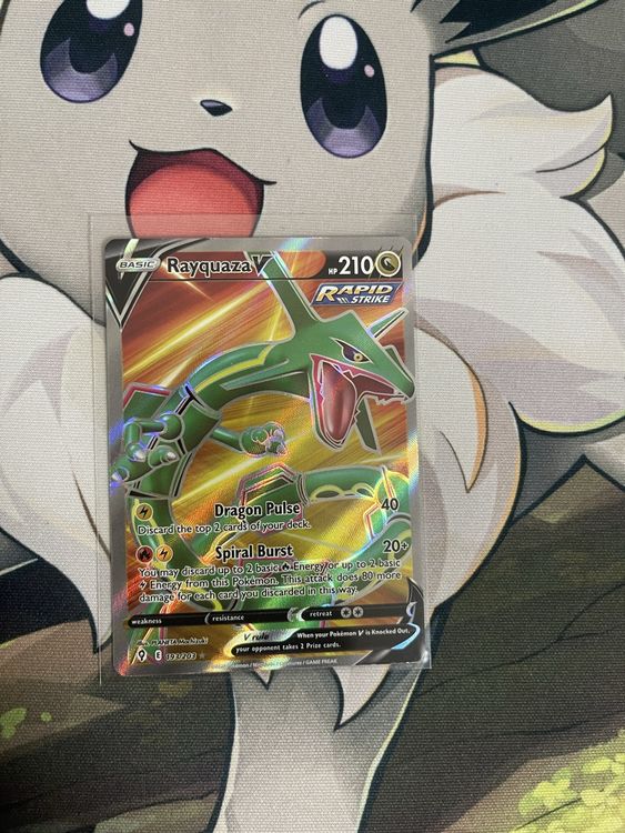 Pokémon Karte Rayquaza v Full Art Evolving skies (Gebraucht) in ...