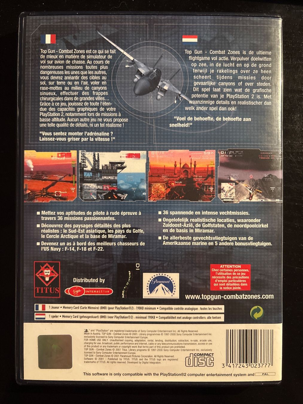 Top Gun: Combat Zones PS2 - Jeu d'action et d'aviation! (D'occasion) à ...