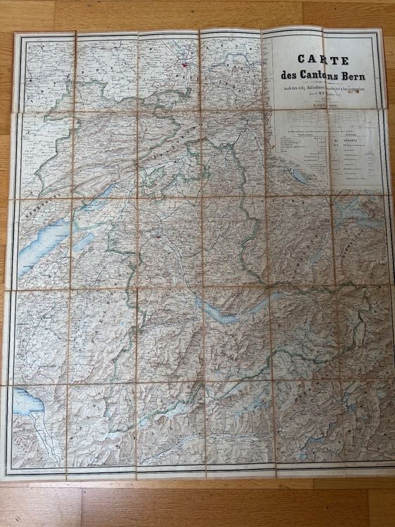 Antike Landkarte Kanton Bern 1869 (Gebraucht) in Bern für CHF 8 – mit Lieferung auf Ricardo kaufen