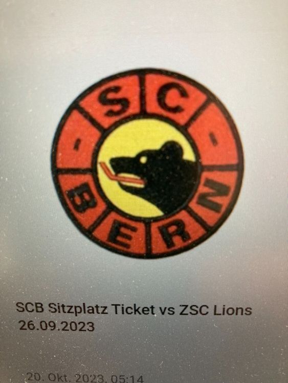 SCB- Sitzplatz Ticket vs ZSC Lions (Neu und originalverpackt) in Belp ...