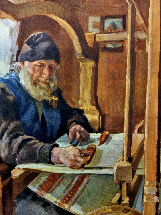 Ernst Hodel - Lithografie - Bauer am Webstuhl (Gebraucht) in Schöftland für CHF 10 – mit ...