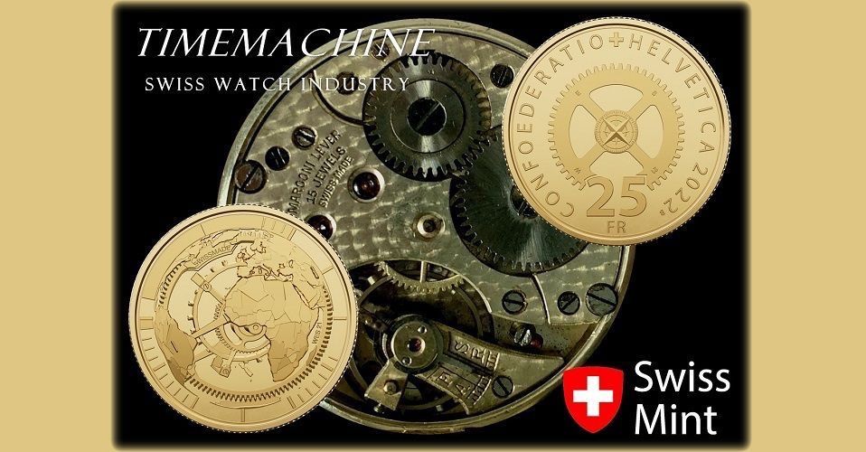 Swissmint Timemachine Fr. 25.-- Goldmünze PP im Etui (Neu und ...